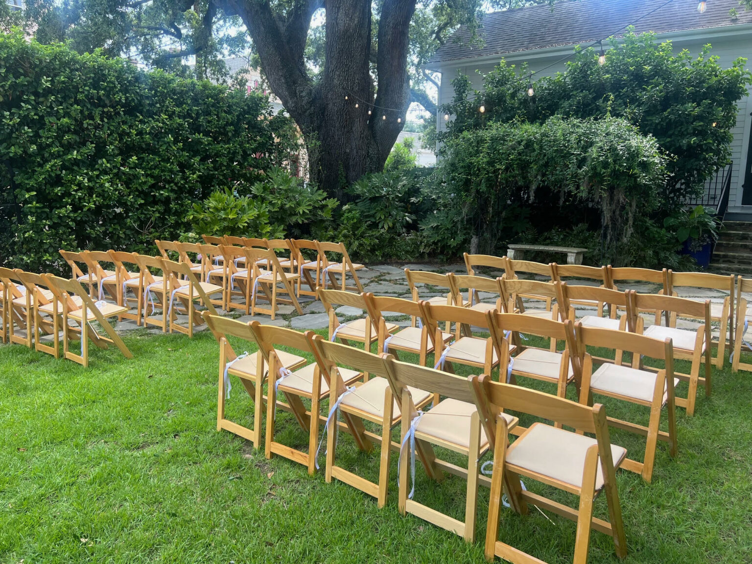 Party Rentals Delivered - Garden Chairs - Natural Wood $3.75